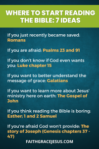 Where to start reading the Bible [7 ideas] | Faith - Grace - Jesus